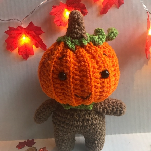 Toys | Crochet Pumpkin Buddy Stuffie Fall Plushie | Poshmark